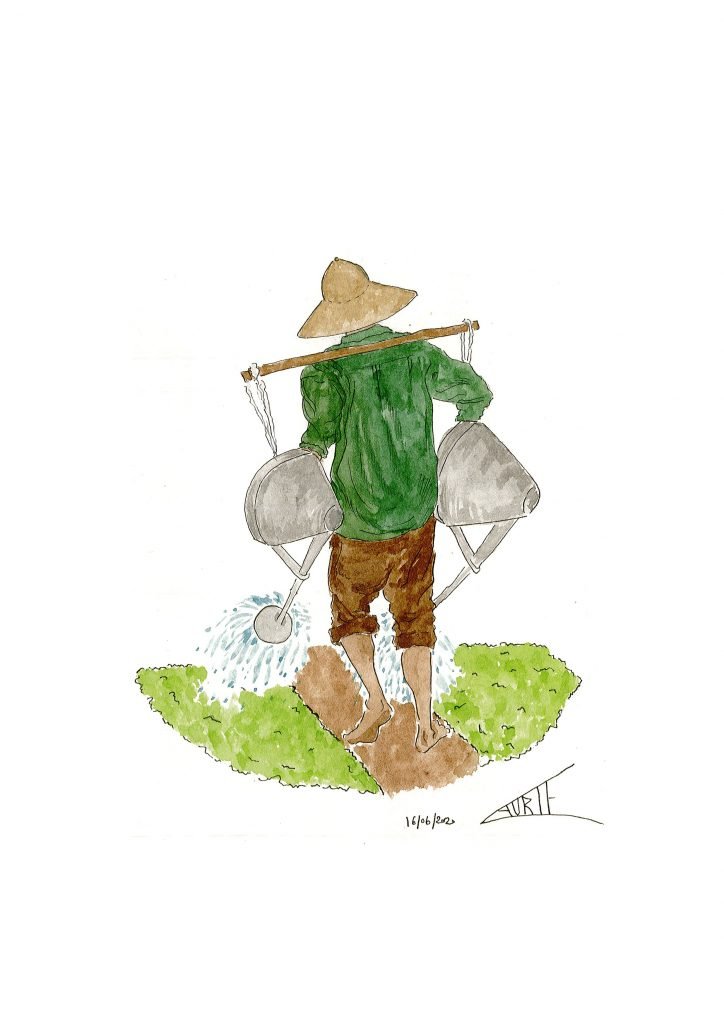 ‘Field worker 1’ Postcard by Laurie Draws – Humanity Hanoi